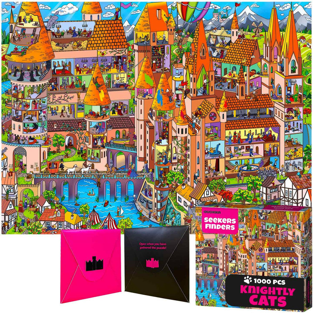 Nighty Cats by QUOKKA | 1,000 Piece Jigsaw Puzzle – Puzzledly