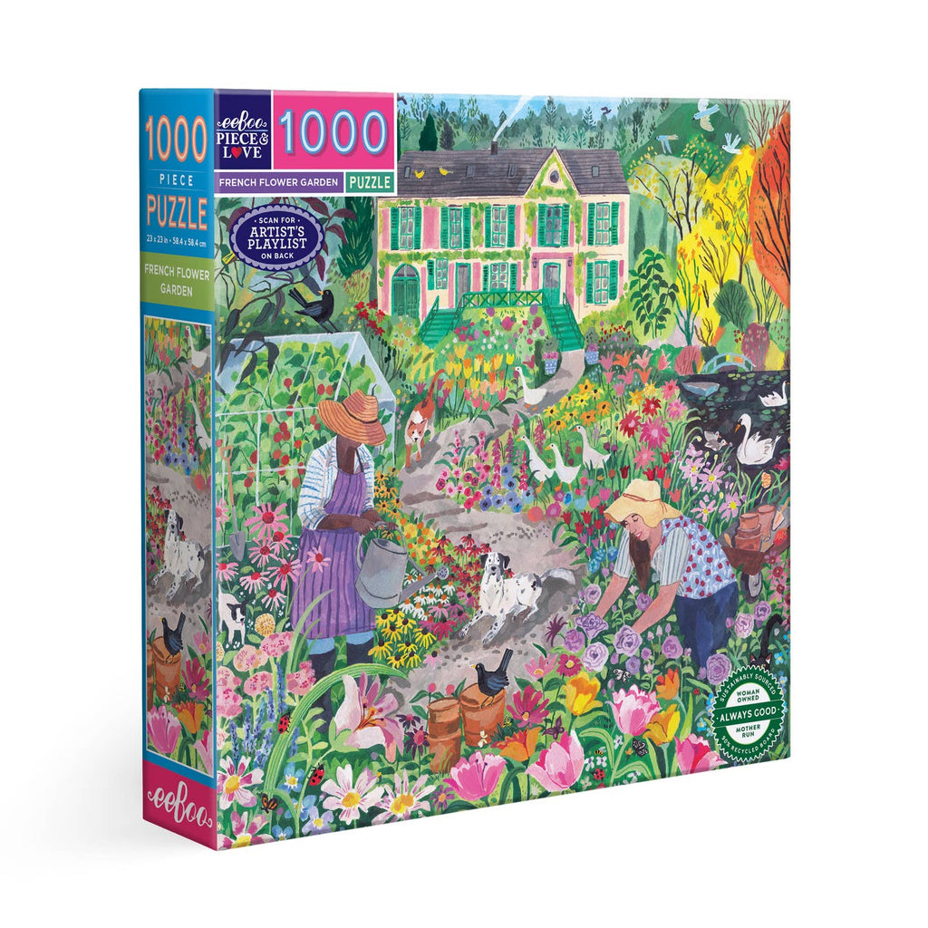 French Flower Garden by eeBoo | 1,000 Piece Jigsaw Puzzle – Puzzledly
