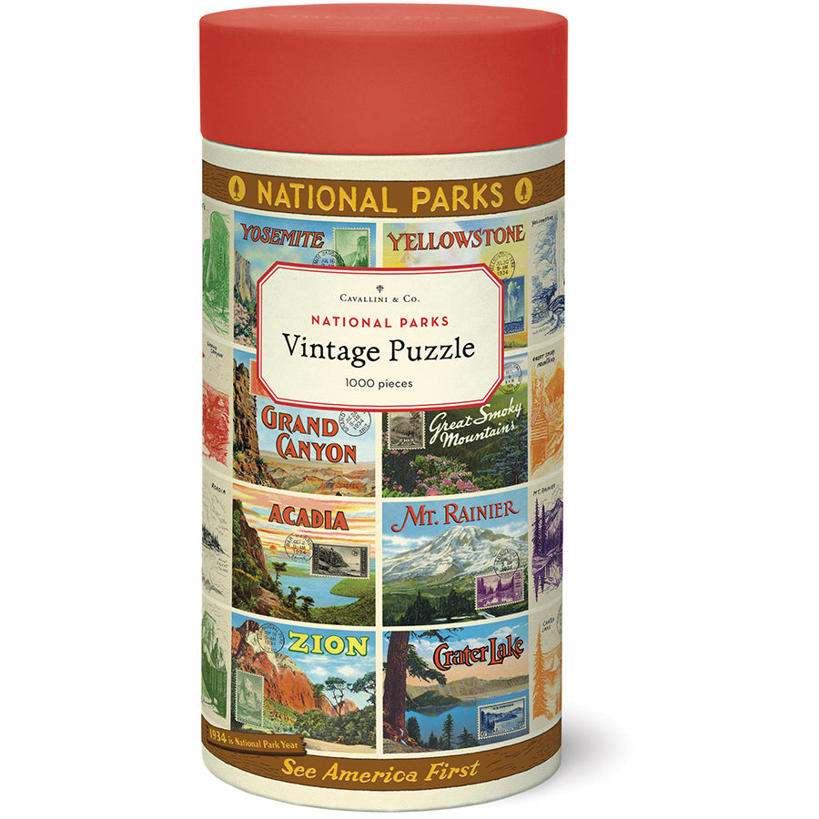 National Parks 2 by Cavallini & Co. | 1,000 Piece Jigsaw Puzzle – Puzzledly