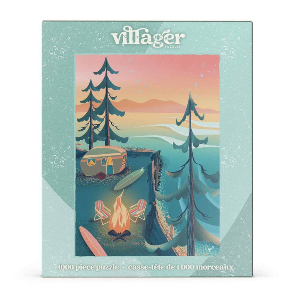 Coastal Camping by Villager Puzzles | 1,000 Piece Jigsaw Puzzle – Puzzledly
