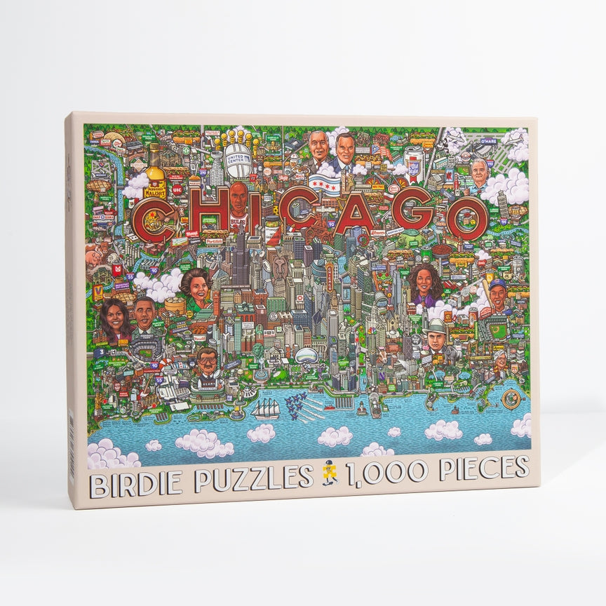 Chicago Map by Birdie Puzzles | 1,000 Piece Jigsaw Puzzle – Puzzledly