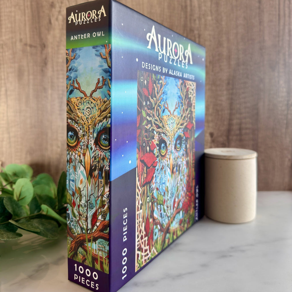 Antler Owl by Aurora Puzzles | 1,000 Piece Jigsaw Puzzle – Puzzledly