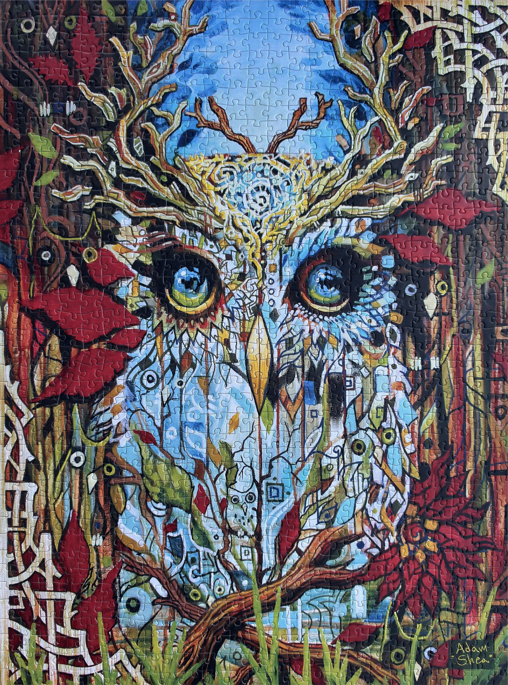 Antler Owl by Aurora Puzzles | 500 Piece Jigsaw Puzzle – Puzzledly