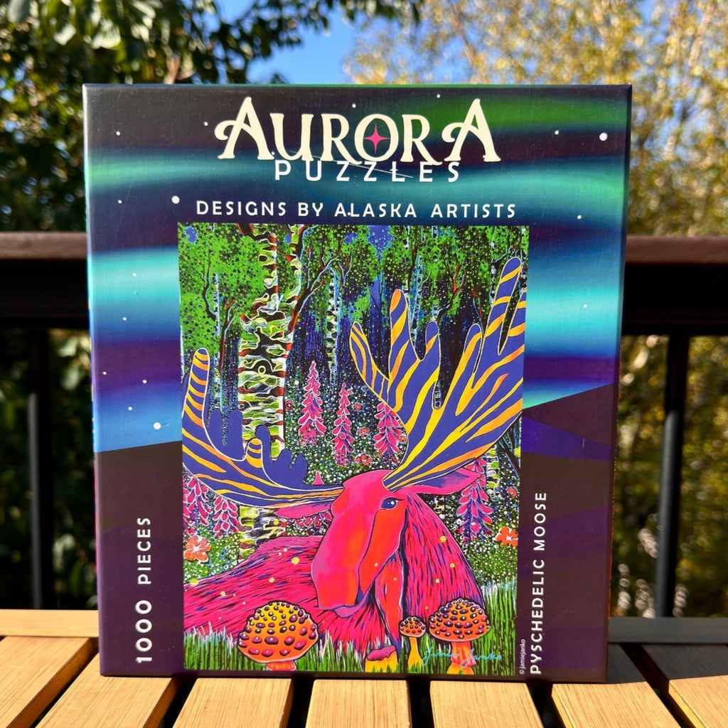 Psychedelic Moose by Aurora Puzzles | 1,000 Piece Jigsaw Puzzle – Puzzledly