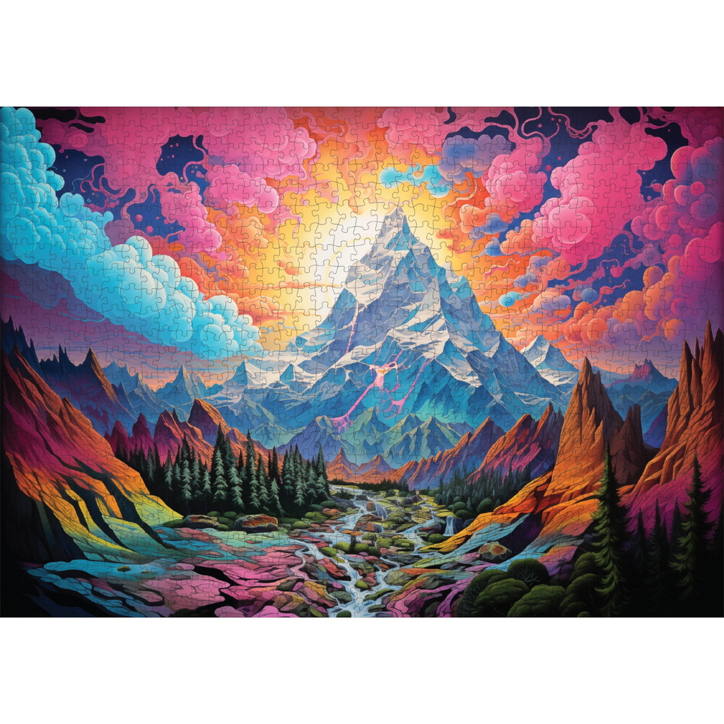 Rocky Ridges by Trippy Puzzle Co | 1,000 Piece Jigsaw Puzzle – Puzzledly