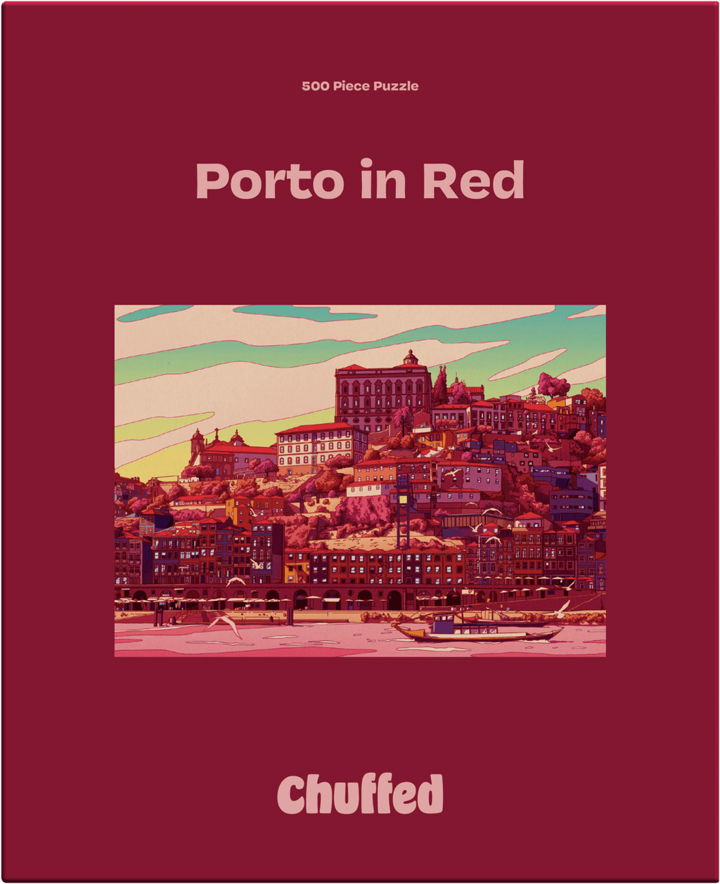 Porto in Red bu Chuffed Puzzles | 500 Piece Jigsaw Puzzle – Puzzledly