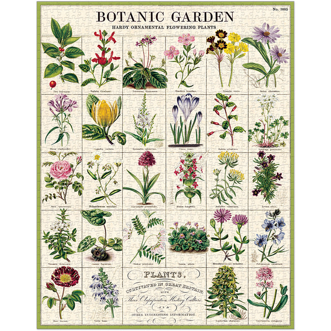 Botanic Garden by Cavallini & Co. | 1,000 Piece Jigsaw Puzzle – Puzzledly