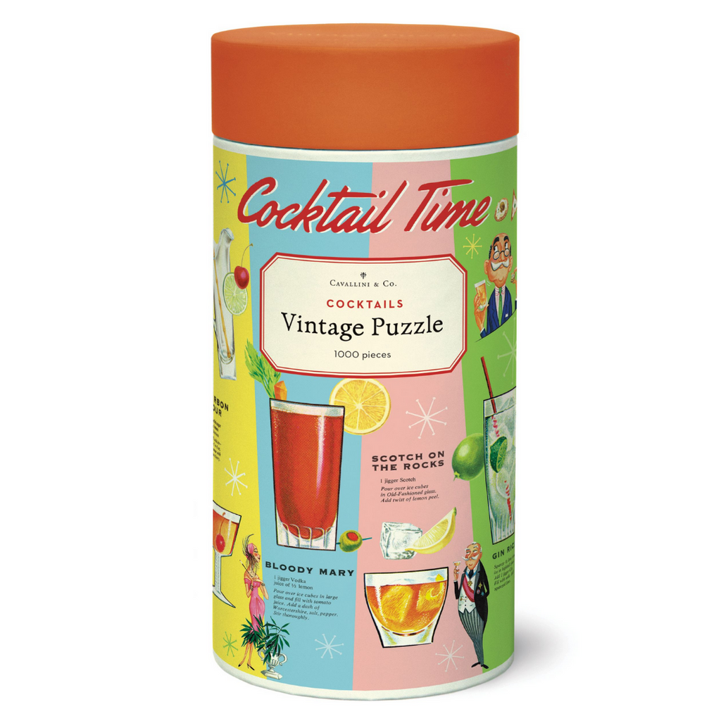 Cocktails by Cavallini & Co. | 1,000 Piece Jigsaw Puzzle – Puzzledly
