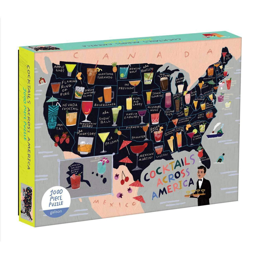 Cocktails Across America by Galison | 1,000 Piece Jigsaw Puzzle – Puzzledly