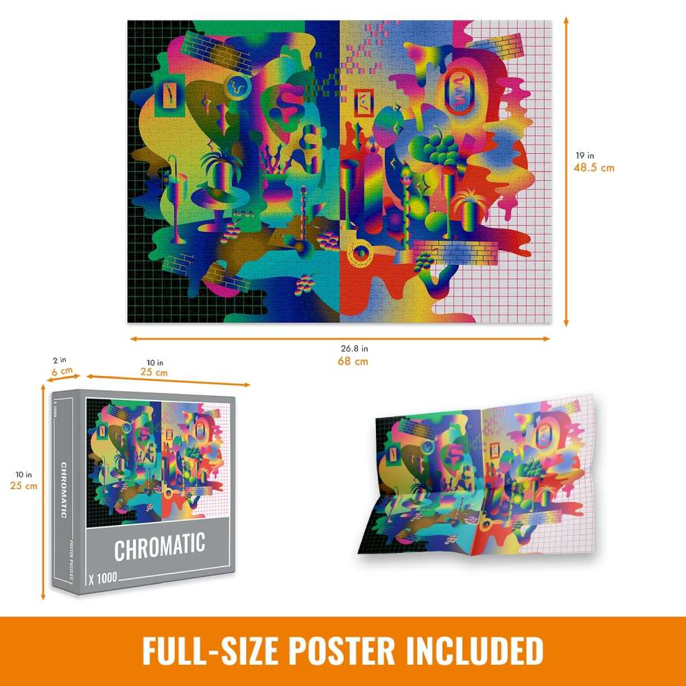 Chromatic by Cloudberries | 1,000 Piece Jigsaw Puzzle – Puzzledly